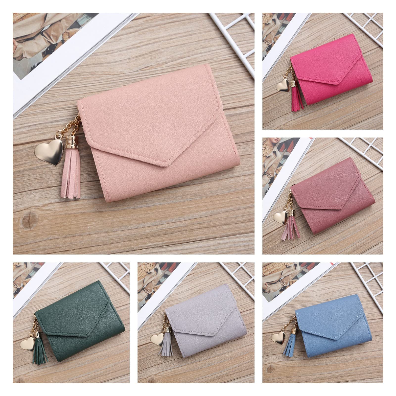 Card Holder Slim Wallet Eco-friendly Foldable Faux Leather Cash Card Holder Purse for Shopping Wallet,Light Green