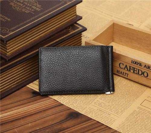 Card Wallets for Women Men's Card Slim Leather Holder Bifold Money Ultra Clip Credit Wallet Mini (Black, One Size)