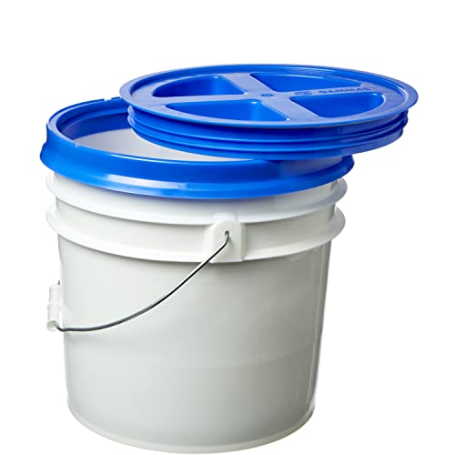 Consolidated Plastics Food Grade Gamma Seal Lids for 3.5, 5, 6 and 7 Gallon Buckets (Combo 6 Pack) BPA Free Reusable Pail Lids, Durable HDPE, Made in USA