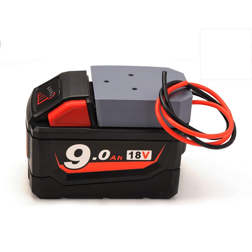 Battery Adapter for Milwaukee M18 Battery 18V Dock Power Mount Connector 14 Gauge Robotics(DIY)