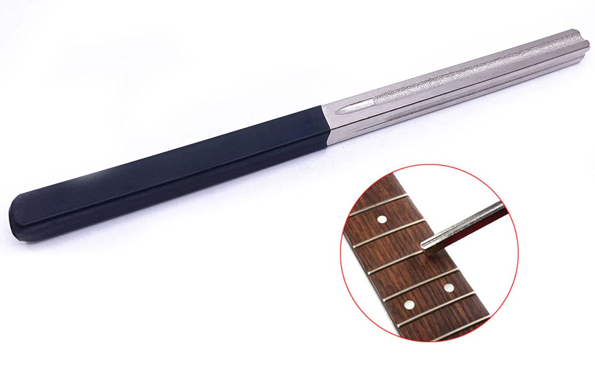 Jiayouy Diamond Guitar Fret Crowning Tool Fret File Dressing with Narrow/Medium/Wide 3 Edges Guitar Repairing & Luthier Tools - Black Handle