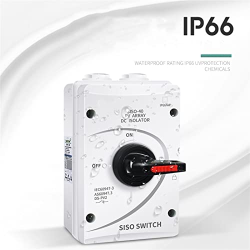 CEKGDB 1 PCS Solar Electrical Isolator Switch 1000V DC Isolator Switch with 2 Pairs Solar Connectors for Solar Power System