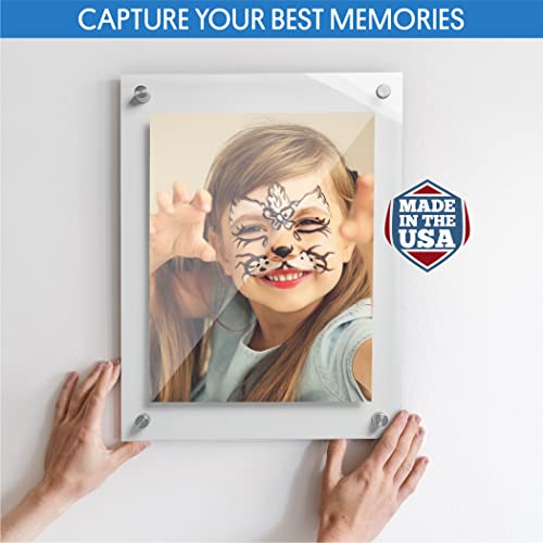 Displaybug Acrylic Frame – Standoff Floating Frame for Photos, Diplomas, Certificates, Posters – Modern and Minimalist Acrylic Picture Frame for Home and Office – Portrait or Landscape (22x28)