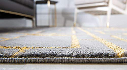 Unique Loom Marilyn Monroe Glam Collection Area Rug - Deco (6' 1' x 9' Rectangle, Gray Gold/ Gold)