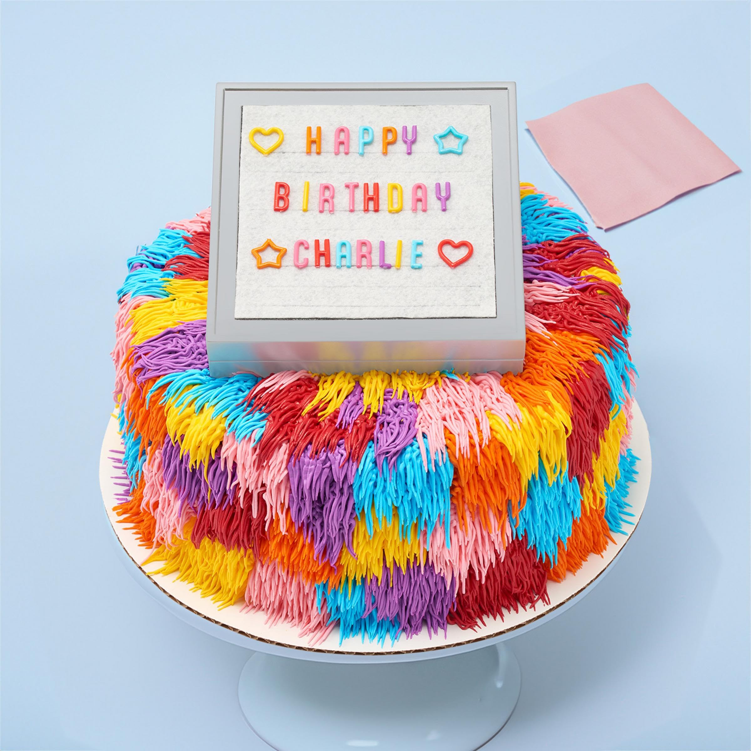 DecoSet® Celebration Letter Board Cake Topper, Cake Decoration With Shaped Box and Customizable Message Board, For Birthday, Graduation, And Celebration, Food Safe