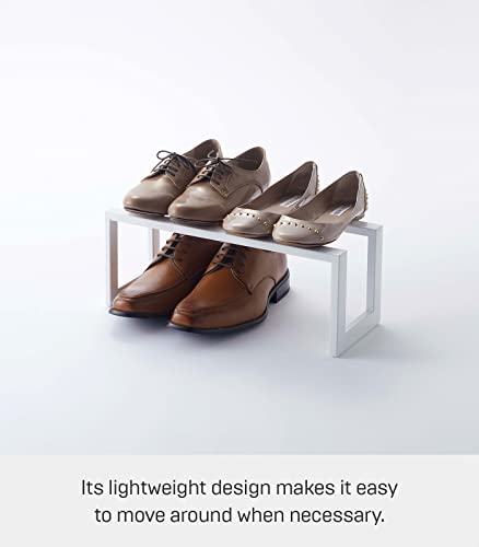 Yamazaki Expandable Home Adjustable, Small | Steel | Shoe Rack, Single, White