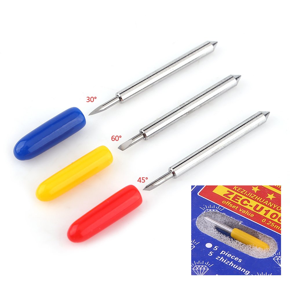 Cutter Knife,15pcs High Hardness Plotter Cutter Blade Cutting Tool 30/45/60 Degree