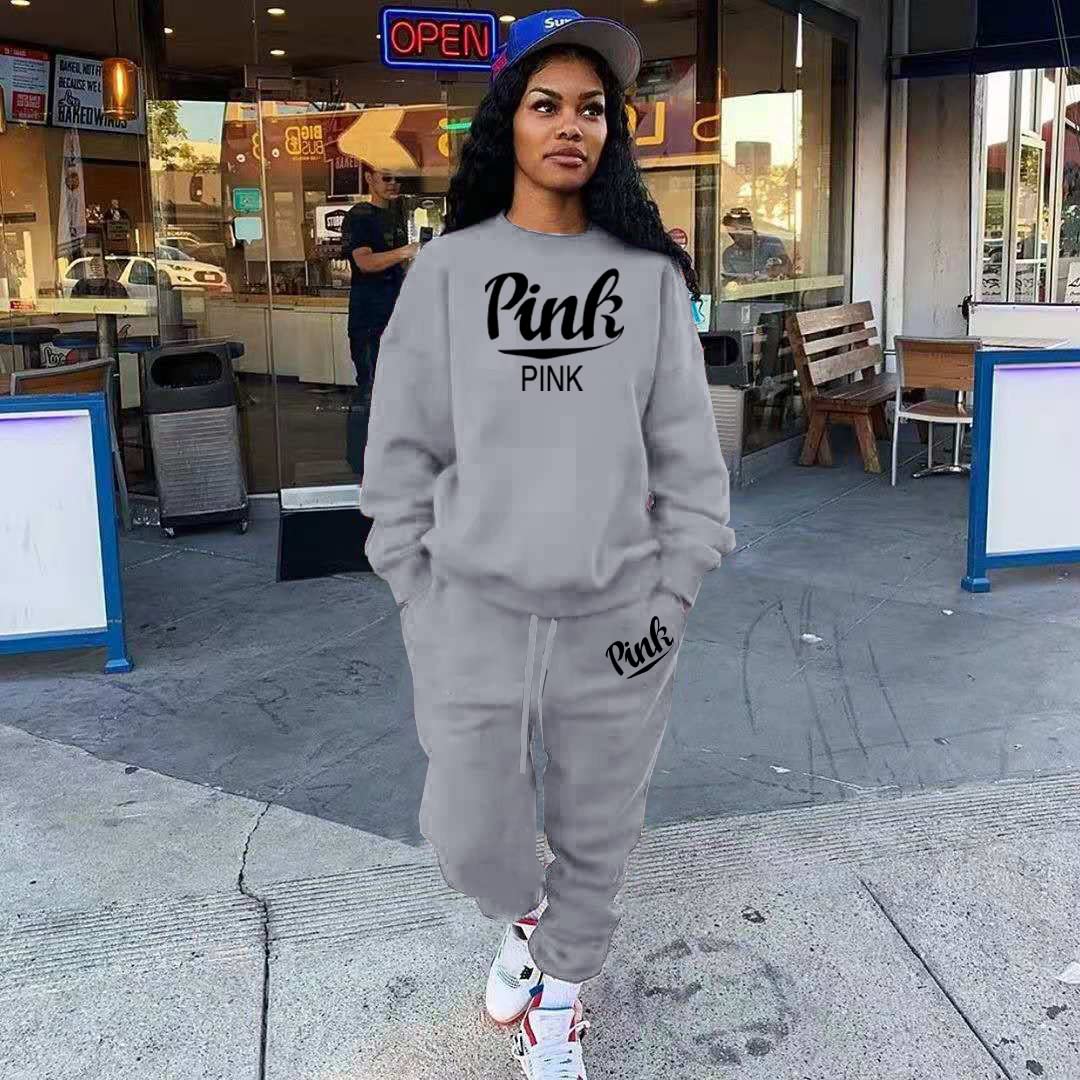Bealin Women's 2 Piece Sweatsuit Long Sleeve Set Crew Neck Pullover And Skinny Long Pants Casual Jogging Tracksuit Grey XL