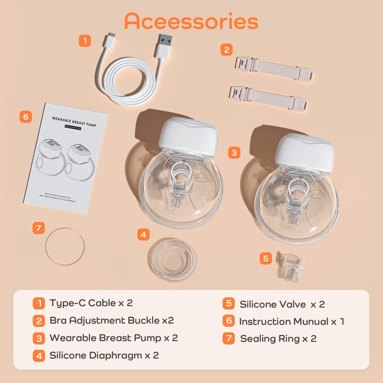 Breast Pump Hands Free Breast Pump, Wearable Breast Pump with Soft Double-Sealed Flange, Wireless Electric Breast Pump with 3 Modes & 9 Levels, No Leakage