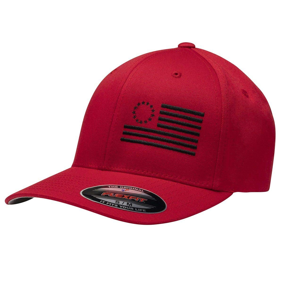 Betsy Ross Flexfit Side Flag Hat - L/XL Black