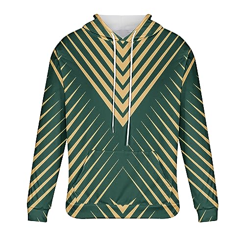 Comigeewa Sudaderas con capucha geométricas 3D unisex Sudadera con capucha de bolsillo delantero capucha Hip Hop Sudaderas larga,5-1-Green,XX-Large