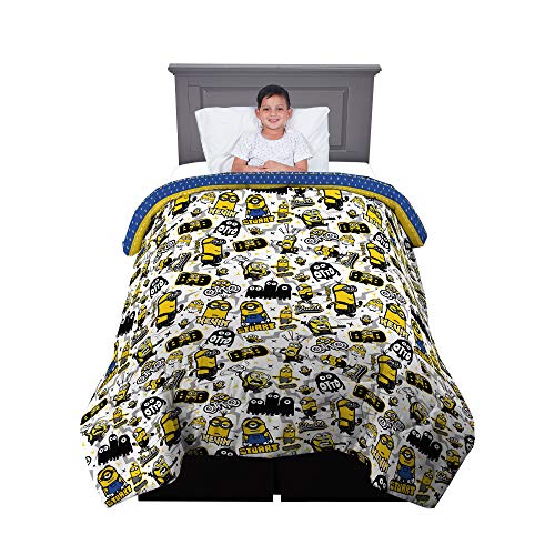 Franco Kids Bedding Super Soft Microfiber Reversible Comforter, Twin/Full, Minions The Rise Of Gru