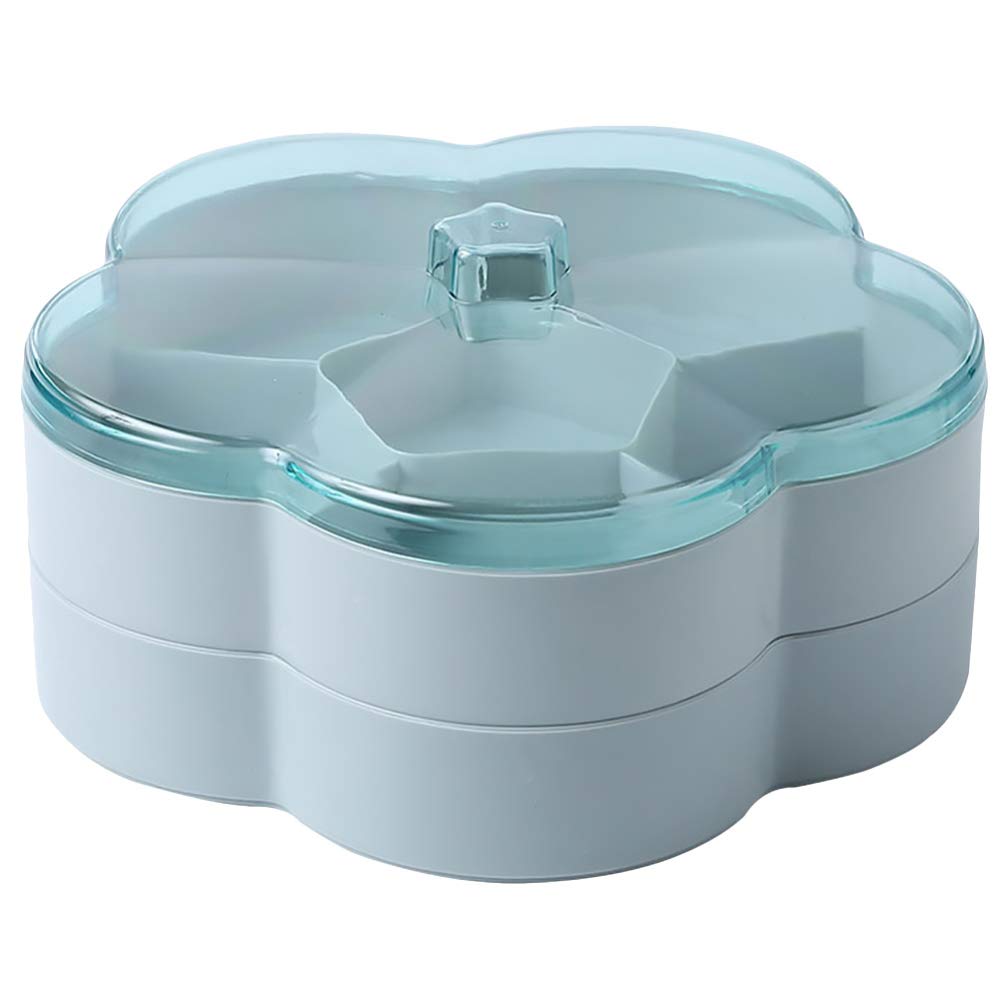 Cabilock New Year Candy Container Snack Sectional Dish Fruit Serving Tray Snack Tray Seperate Candy Plate Fruit Tray Flower Shaped Nut Container Snack Serving Platter Tray Appetizer Desktop
