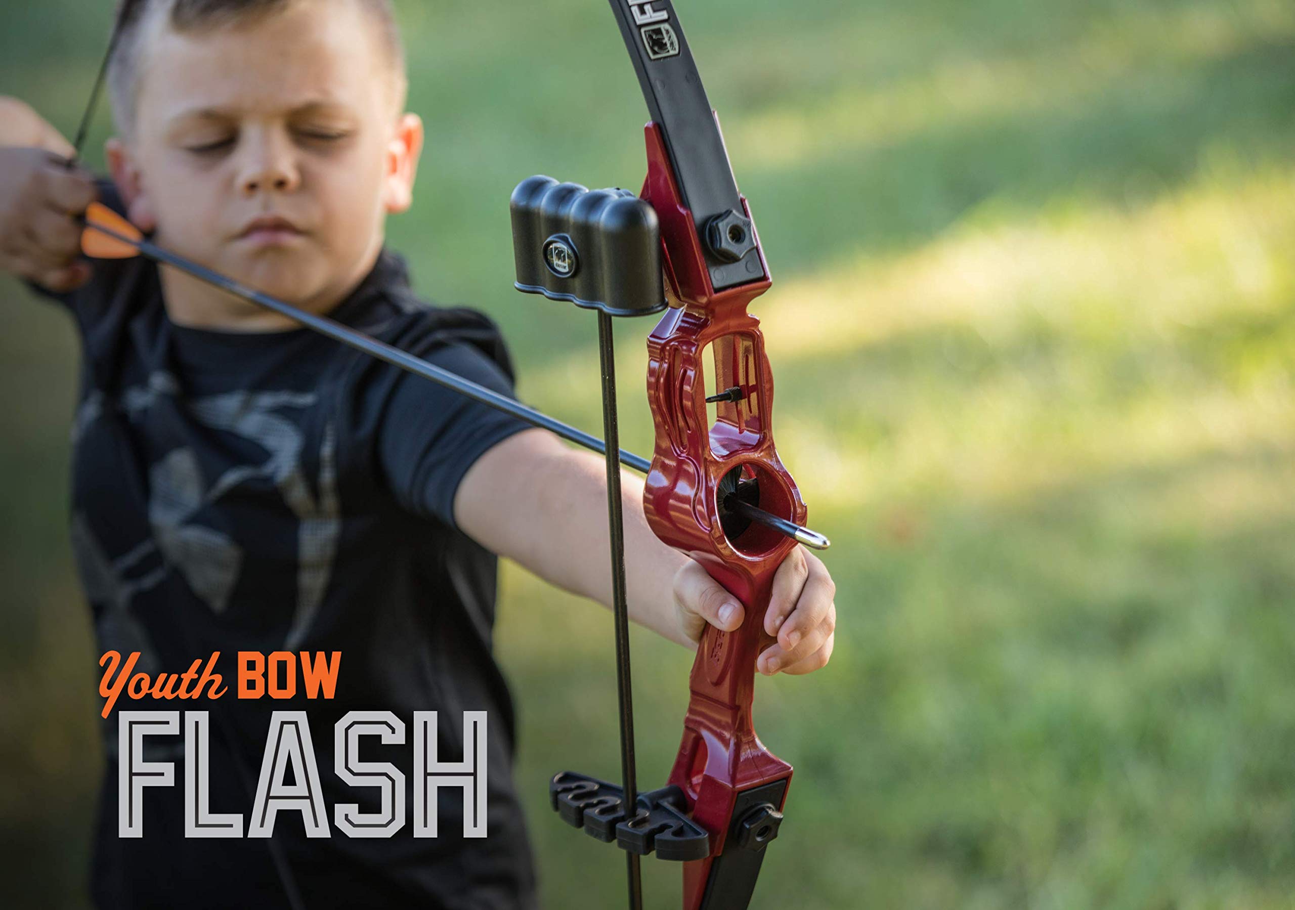 Bear Archery Flash Bow Set for Youth, Ambidextrous, Yellow