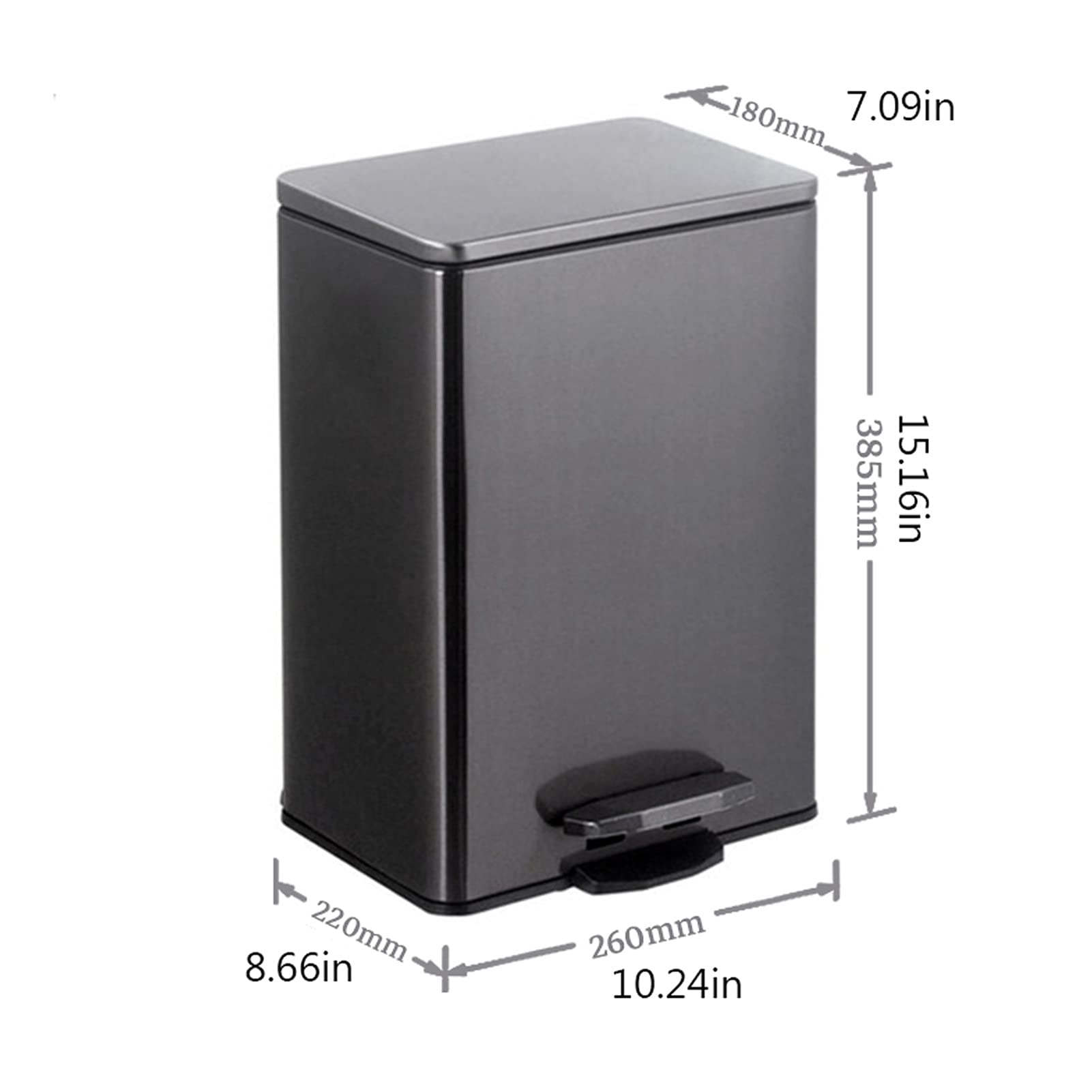 DYPASA Garbage Recycling Bin Metal Pedal Bin,Step Trash Can Trash Bin,Kitchen Trash Can with Lid,for Patios, Kitchens, and Outdoor Entertaining Kitchen Trash Can (Color : Gold)