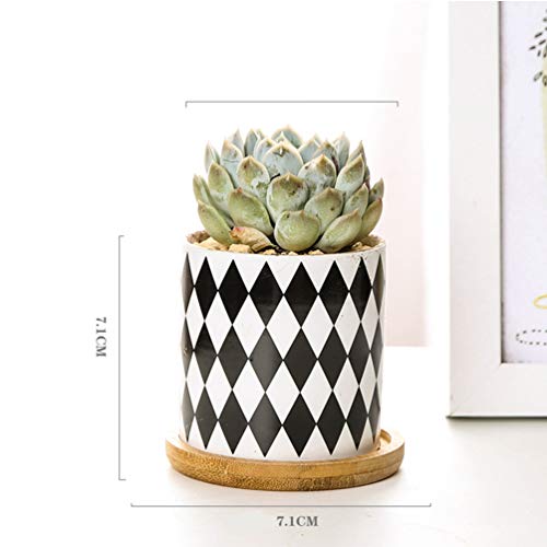 Cabilock Plant pots Ceramic Bonsai pots Ceramic Planter pots Small pots Ceramic Plants Pots Ceramic pots Tiny Plant Succulent pots Mini vases Round vase Simple Flower Pot Desktop Mini Basin