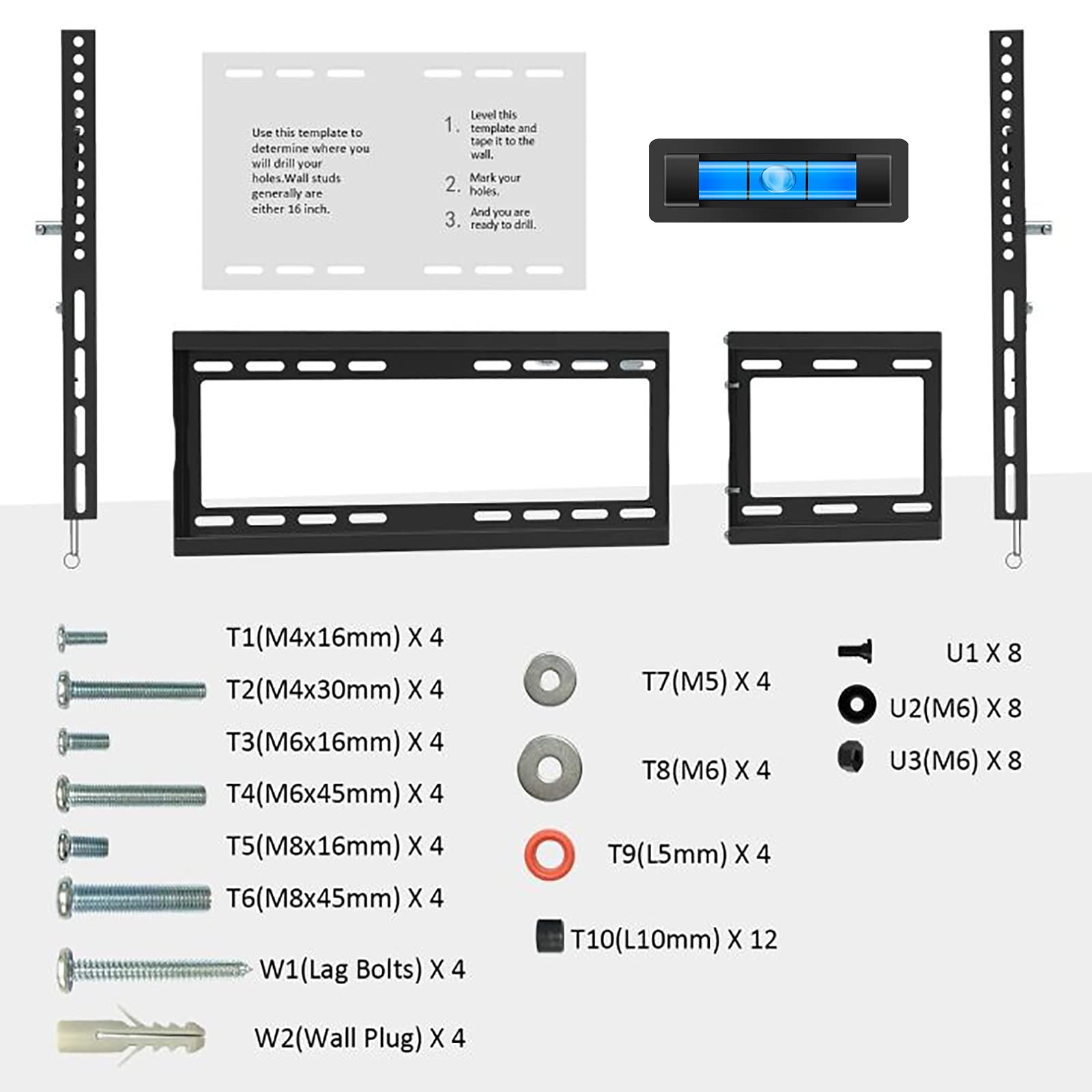 Blue Stone Tilt TV Wall Mount Bracket for Most 32-83 Inches LED, LCD, OLED, Plasma Flat Screen, Curved TVs, Max VESA 600x400mm and 165lbs Loading, Low Profile, Fits 16",18",24" Studs