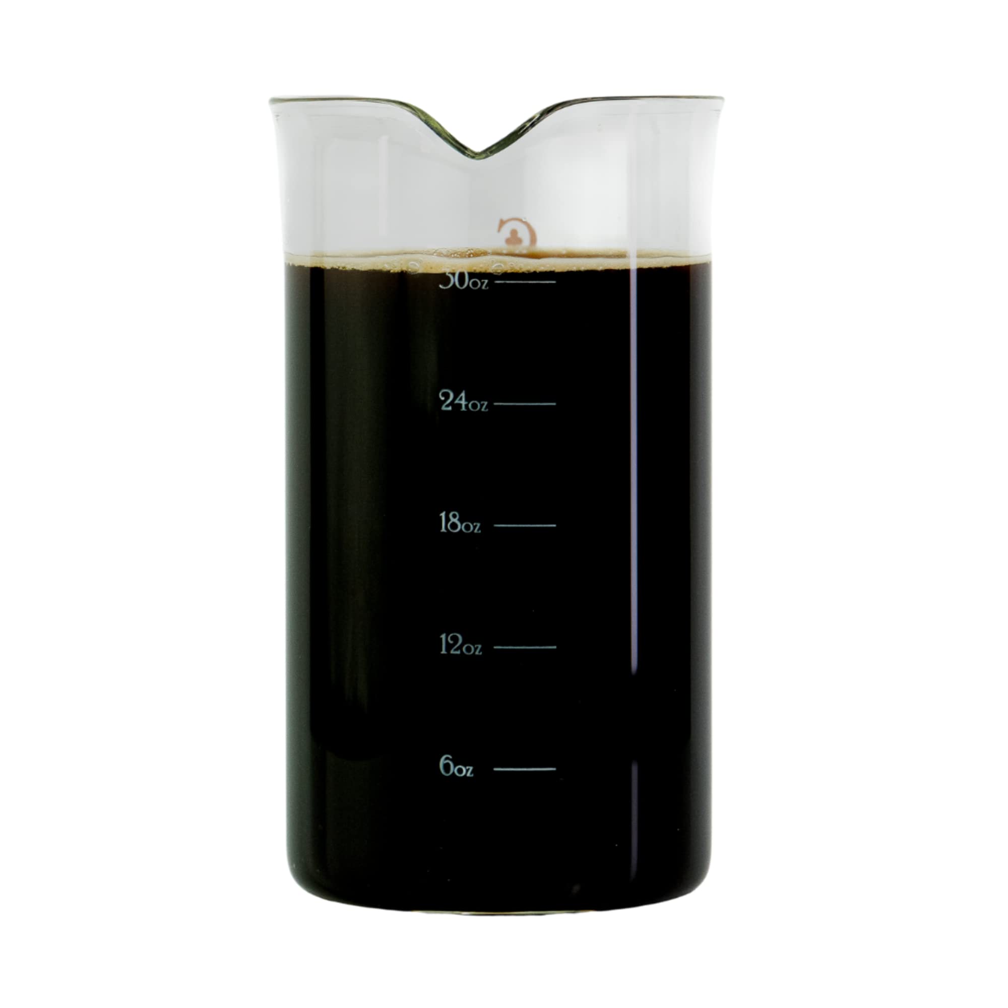 French Press Replacement Glass by Cafe Crush Club - Fire Hardened Borosilicate Beaker - 34 Ounce | 1 Liter Size with White Measures