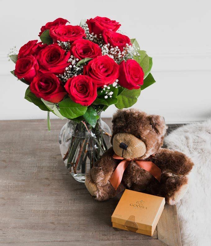 From You Flowers - One Dozen Long Stemmed Red Roses with Free Vase (Fresh Flowers) Birthday, Anniversary, Get Well, Sympathy, Congratulations