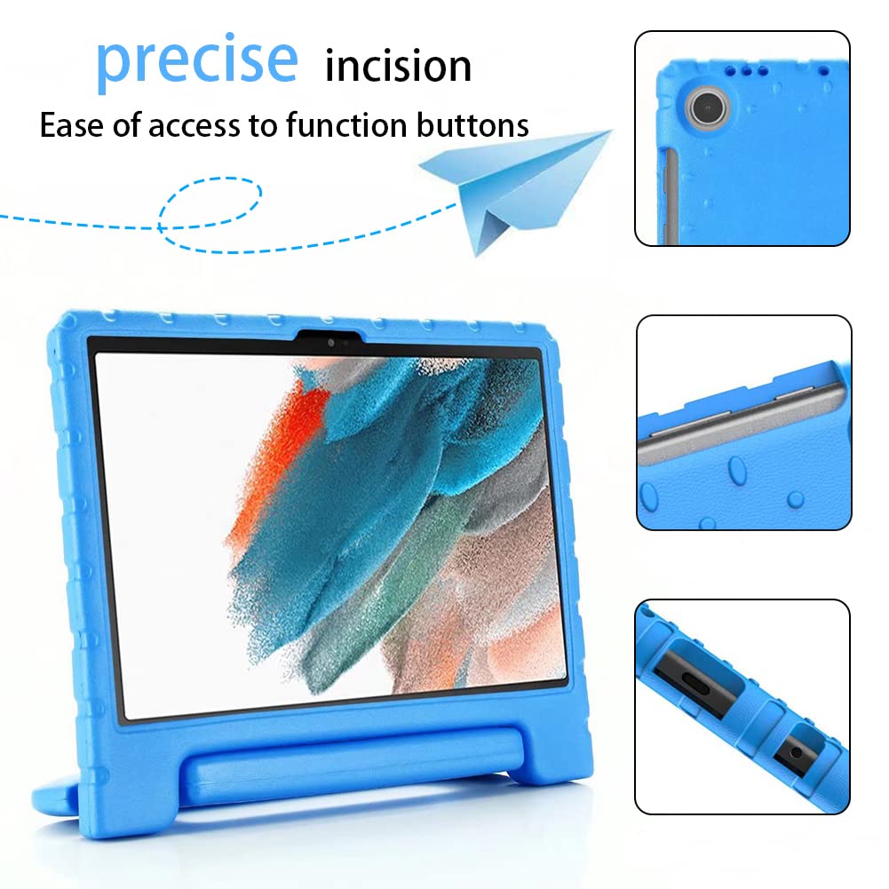 BOWOSEN Kids Case for Samsung Galaxy tab a8 10.5 Inch, Heavy Duty Shockproof Rugged Case with Handle Holder, Samsung Galaxy tab a8 10.5 Tablet Case 2022 (x200/205/207). Blue