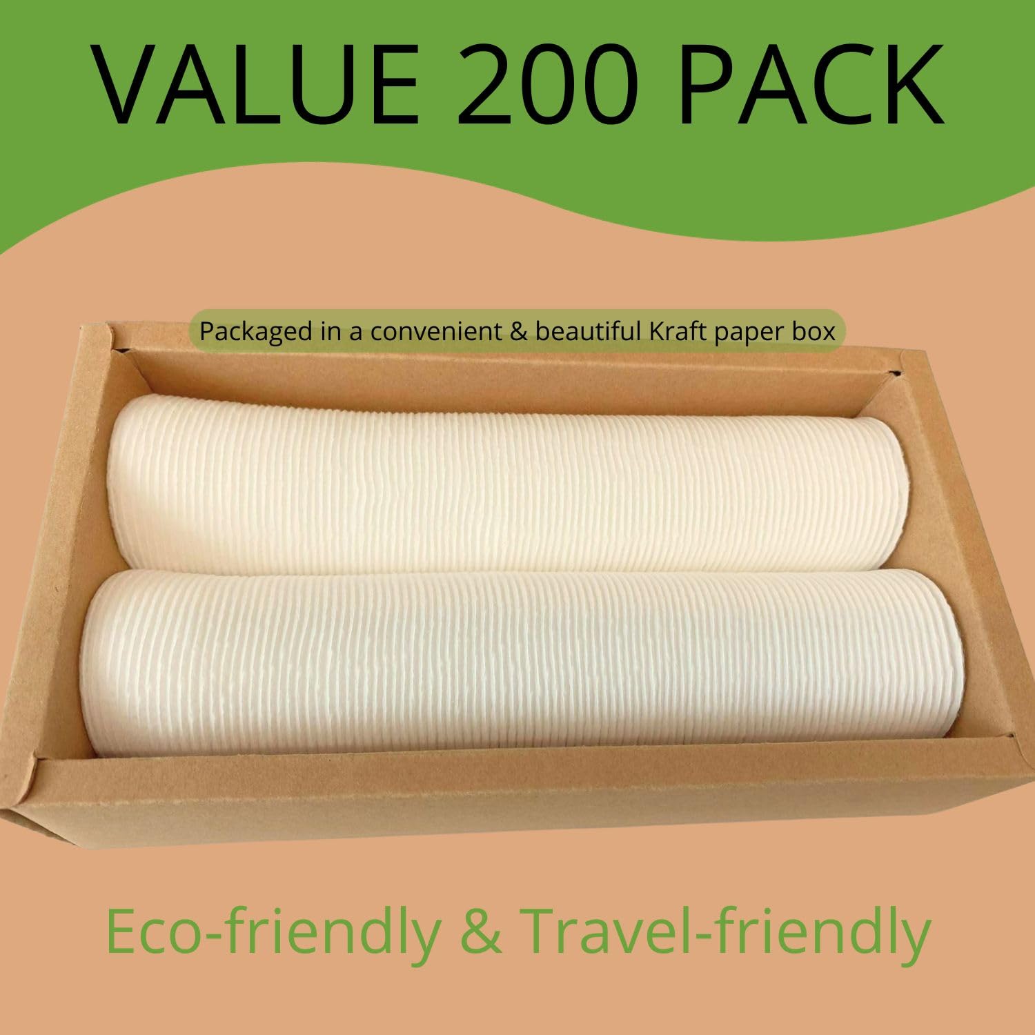 Beautiful Mind Cotton Rounds Makeup Remover Pads β Pack of 200 β Lint Free Eco-Friendly & Compostable β Use as Makeup Applicator, Nail Polish Remover, or Baby Care Pad β Kraft Box