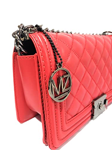 MariaKinz Leather Shoulder/Crossbody Bags and Purse with Convertible Strap (Red Mosaic)