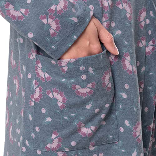 Fruit of the Loom Women's Breathable Tank Top, Pant, and Cardigan Sleep Set, Floral Print, 3X