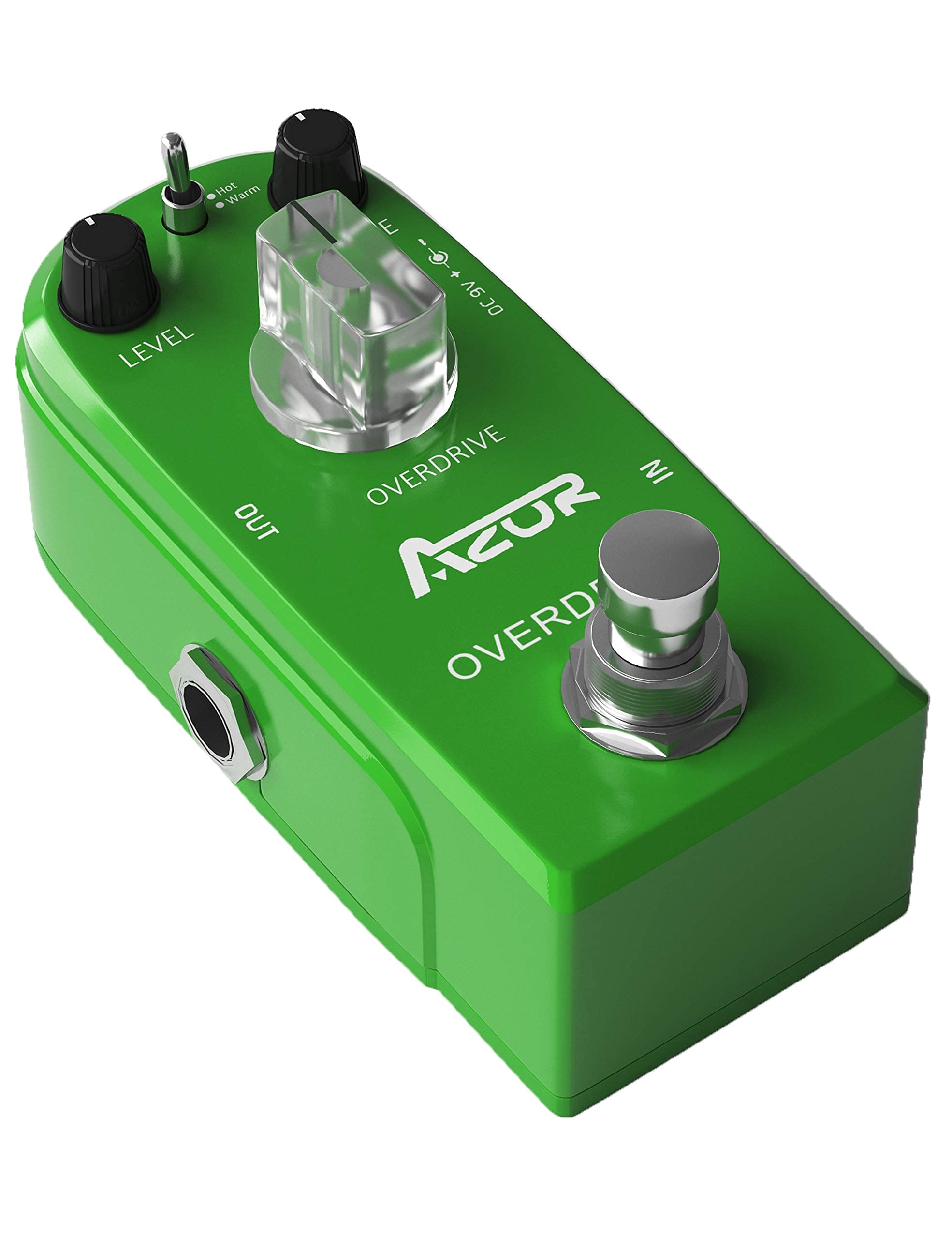 AZOR Mini Pedal Drive Classical Overdrive Guitar Effect Pedal with Power Adapter True Bypass Hot/Warm Modes AP-315