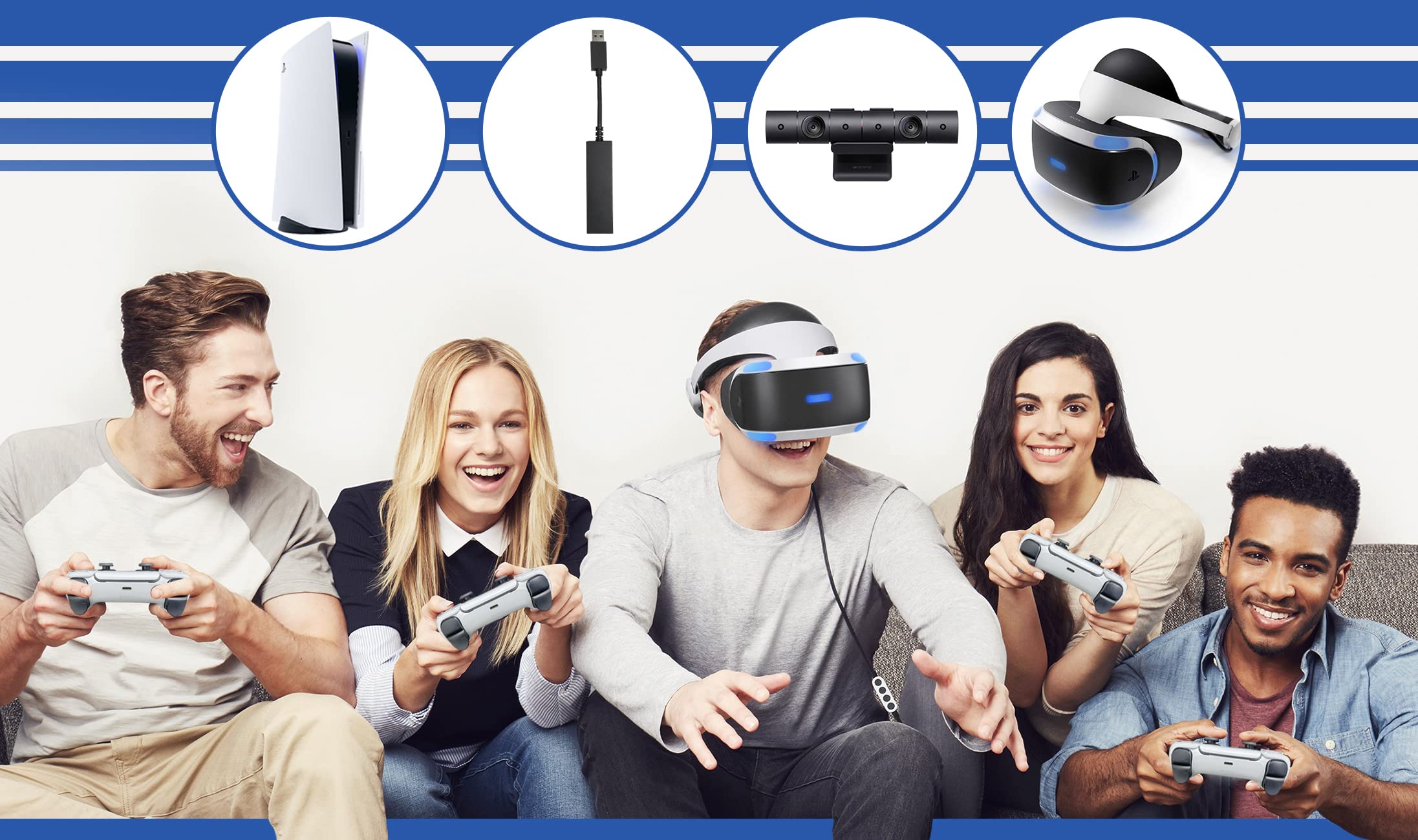 Lenpos PSVR Adapter for PS4 Camera Adapter Cable on PS5, Play PS VR on PS5 PlayStation 5, Converter Connecting Cable for PS4 PSVR to PS5 Console