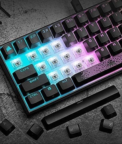 HIZLJJ Mechanical Gaming Keyboard, Adjustable RGB Lighting Single Keys, Small and Portable, Fast Rebound/Quick Response