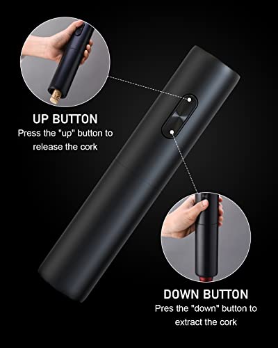 SENZER Electric Wine Opener Battery Operated Bottle Openers Reusable Wine Corkscrew for Kitchen Home Bar Restaurant - Black