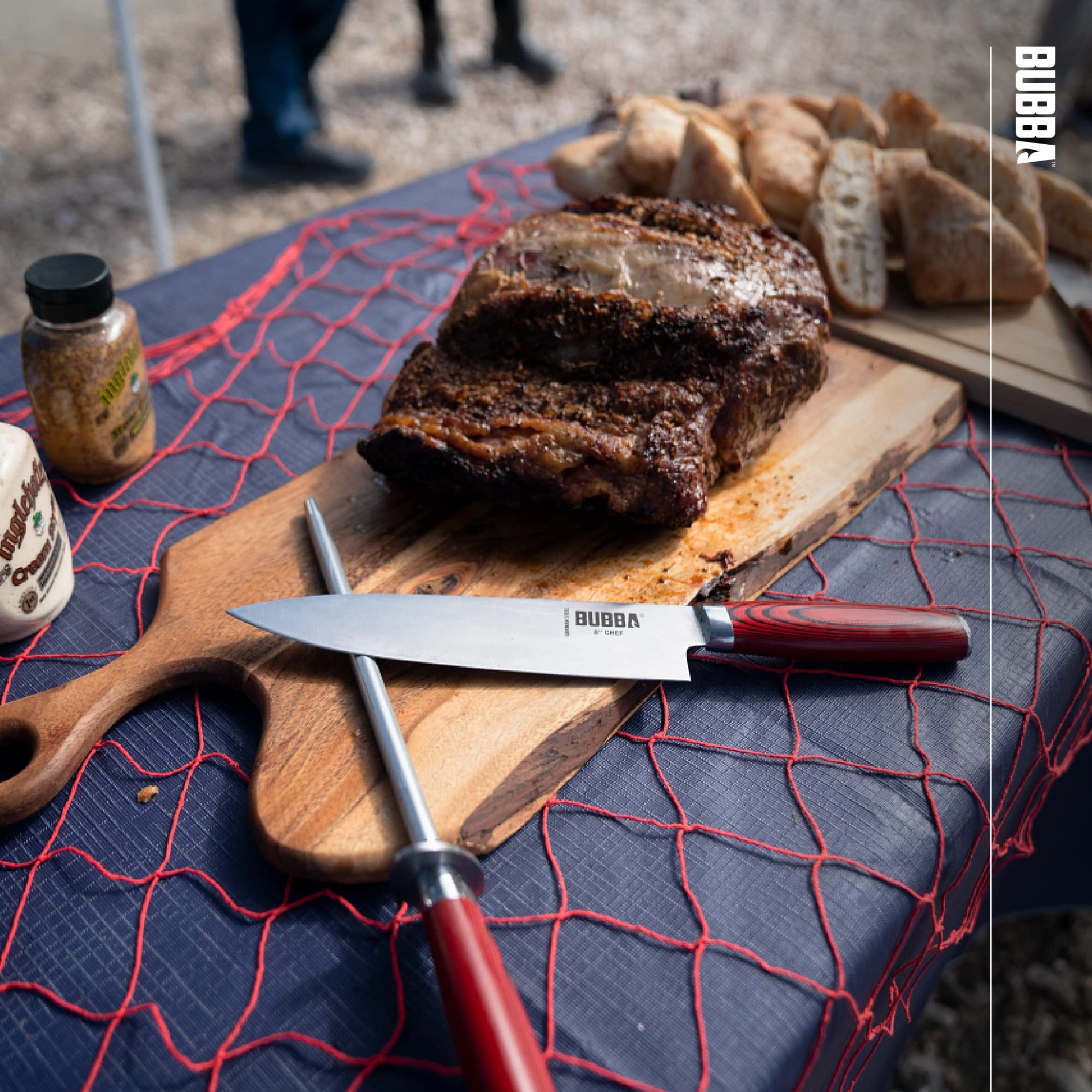 BUBBA Kitchen Series 8" Chef Knife, an all-purpose kitchen knife for Chopping, Mincing, Slicing and Dicing with a premium German Steel Blade for all your kitchen needs