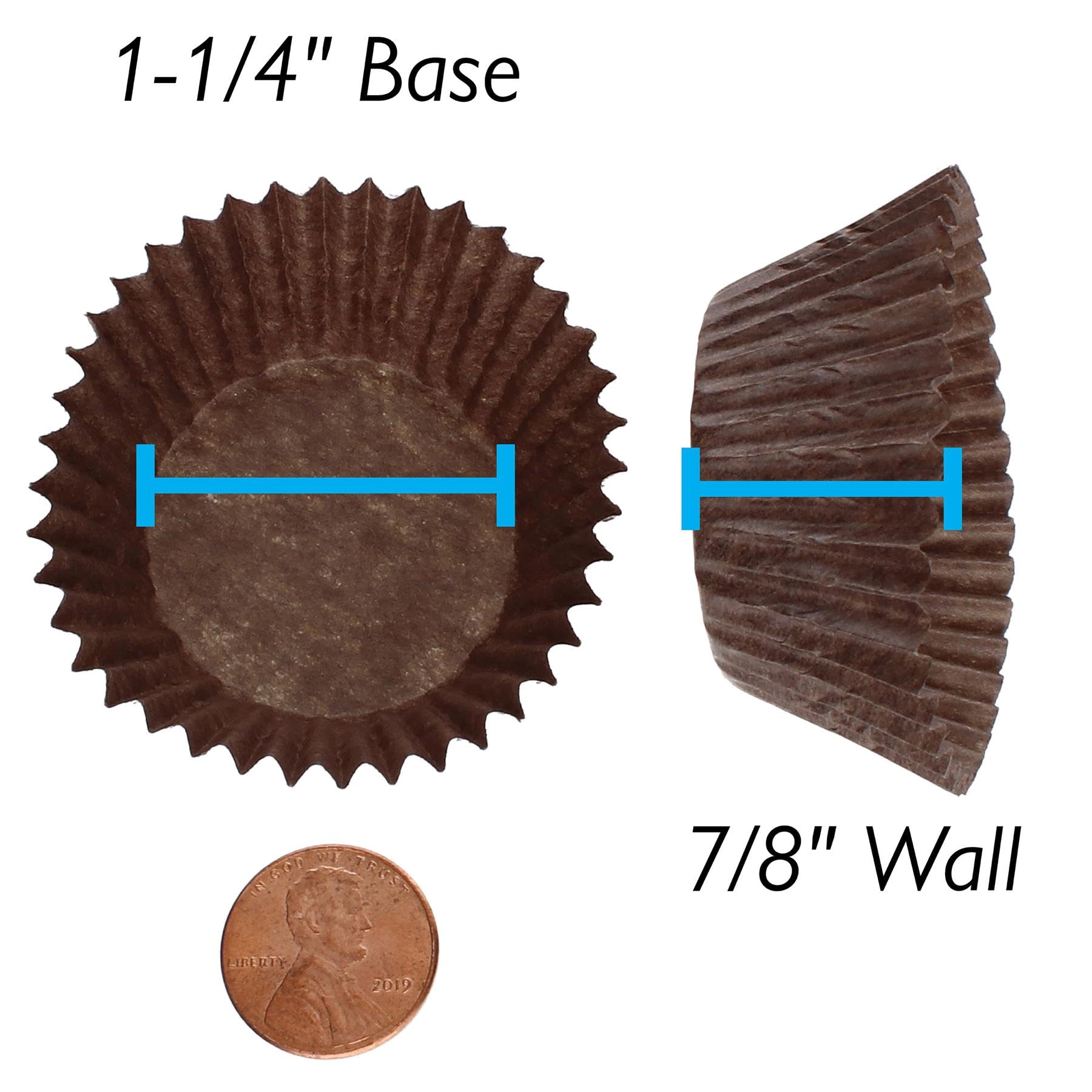 Cybrtrayd 1000 Count No.6 Glassine Paper Candy Cups, Brown