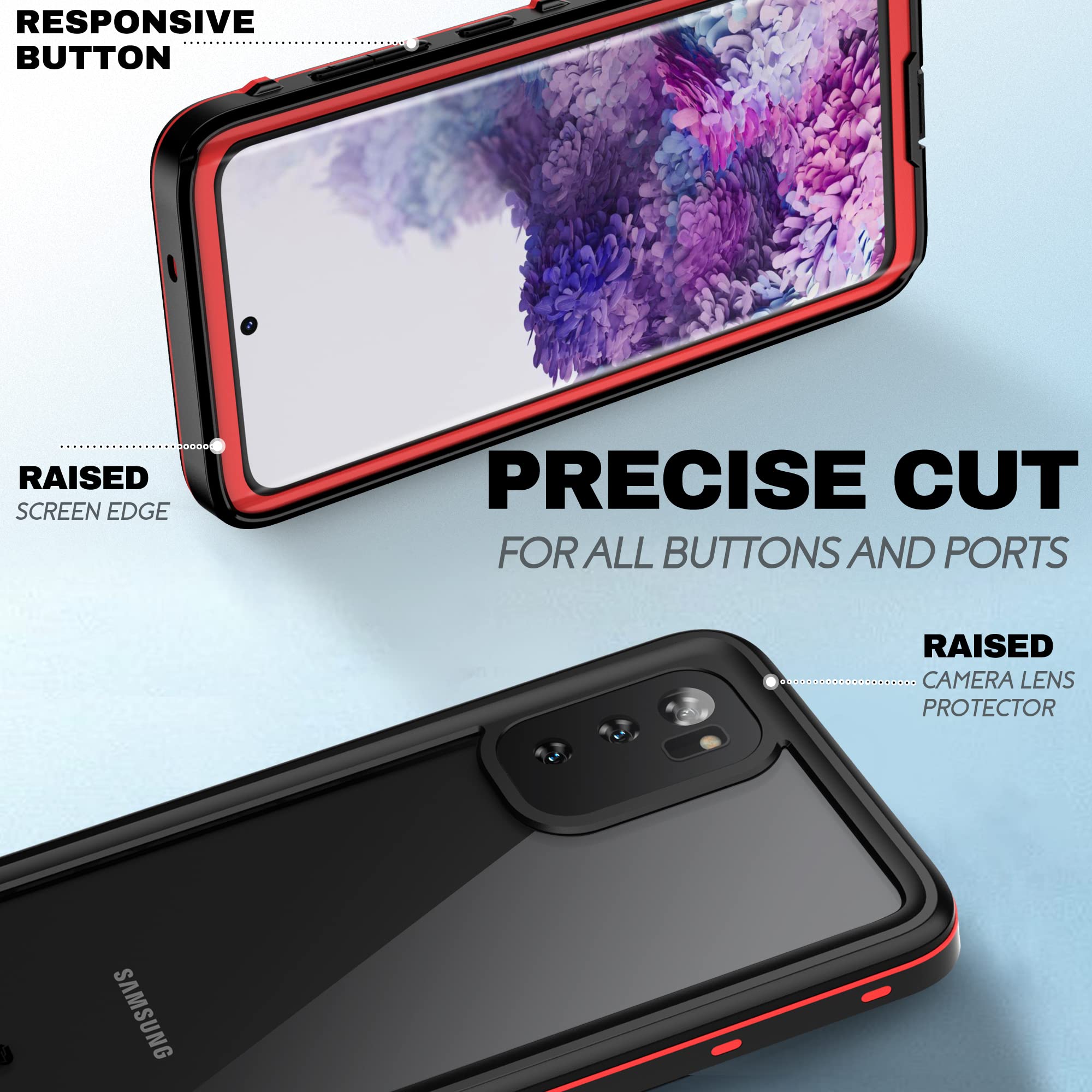 BEASTEK Galaxy S20 Waterproof Case, TRE Series Shockproof Dustproof IP68 Underwater Case with Built-in Screen Protector Anti-scratch Full Body Cover, for Samsung Galaxy S20 (6.3'') (Teal)
