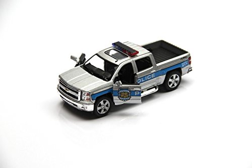 KiNSMART 2014 Chevrolet Silverado 1:46 Scale 5 Inch Police & Firefighter Pick-up Truck (2 Set)
