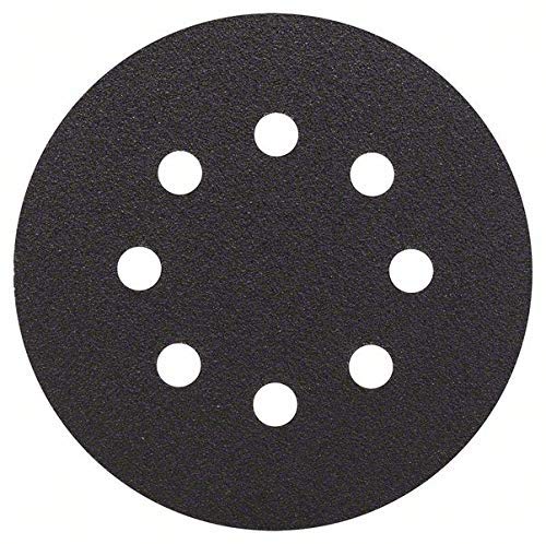 Bosch 2608605115 Sanding Sheets for Random Orbit Sanders, Best for Stone-125 mm Diameter, 8 holes-80 grit, Black, 125 mm