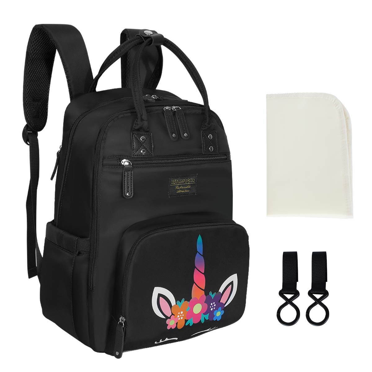 Baby Diaper Bag Backpack-Large Backpack Diaper Bag Organizer With Changing Pad For Mom Dad Travel , Modern Cloth Diaper Wet Bag Black Tote Nappy Bags
