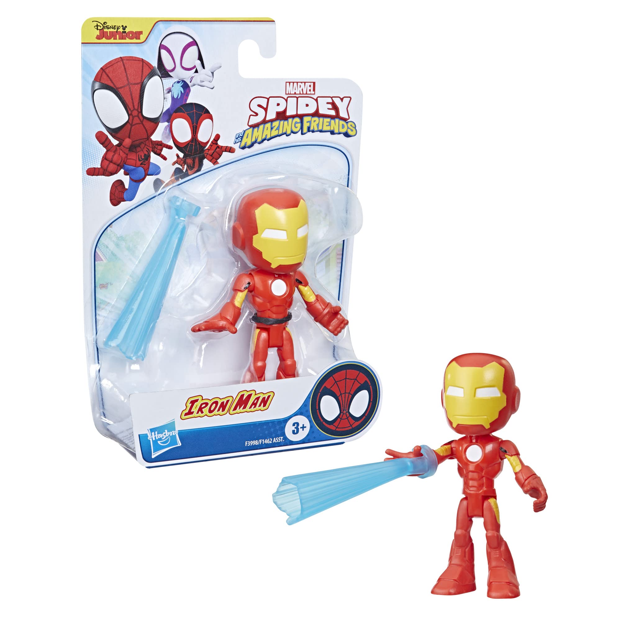 Marvel Spidey and His Amazing Friends Iron Man Action Figure with Accessory, 4-Inch, Preschool Super Hero Toys, Christmas Stocking Stuffers for Kids, Ages 3+