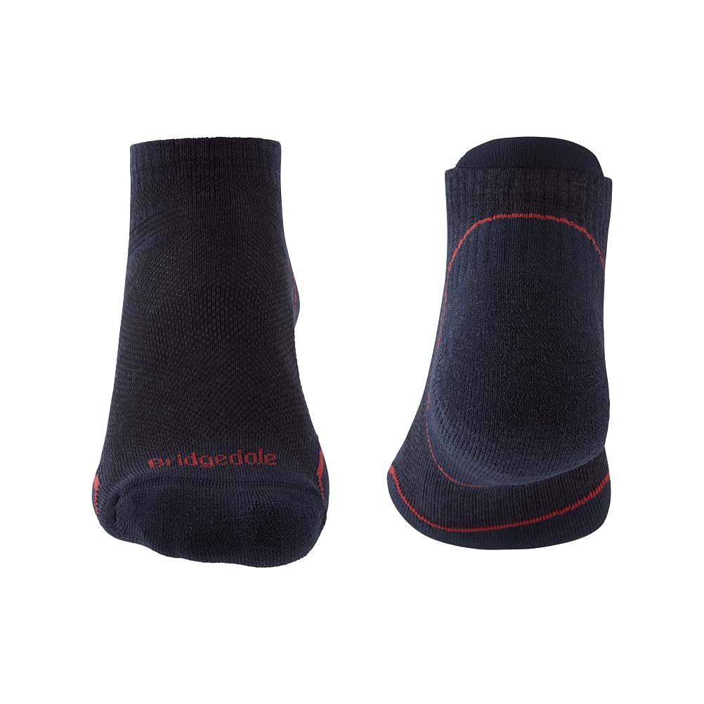 Bridgedale Mens Hike Ultralight T2 Merino Performance Low, Navy/Red, Large