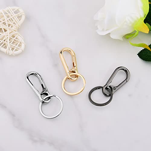 Hapeper Keychain 3 Pieces Metal Keyring Key Ring Chain Clip Keychains