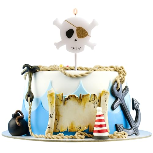 dekora Birthday Candle, Unscented, Pirate Design, Perfect for Children's Parties