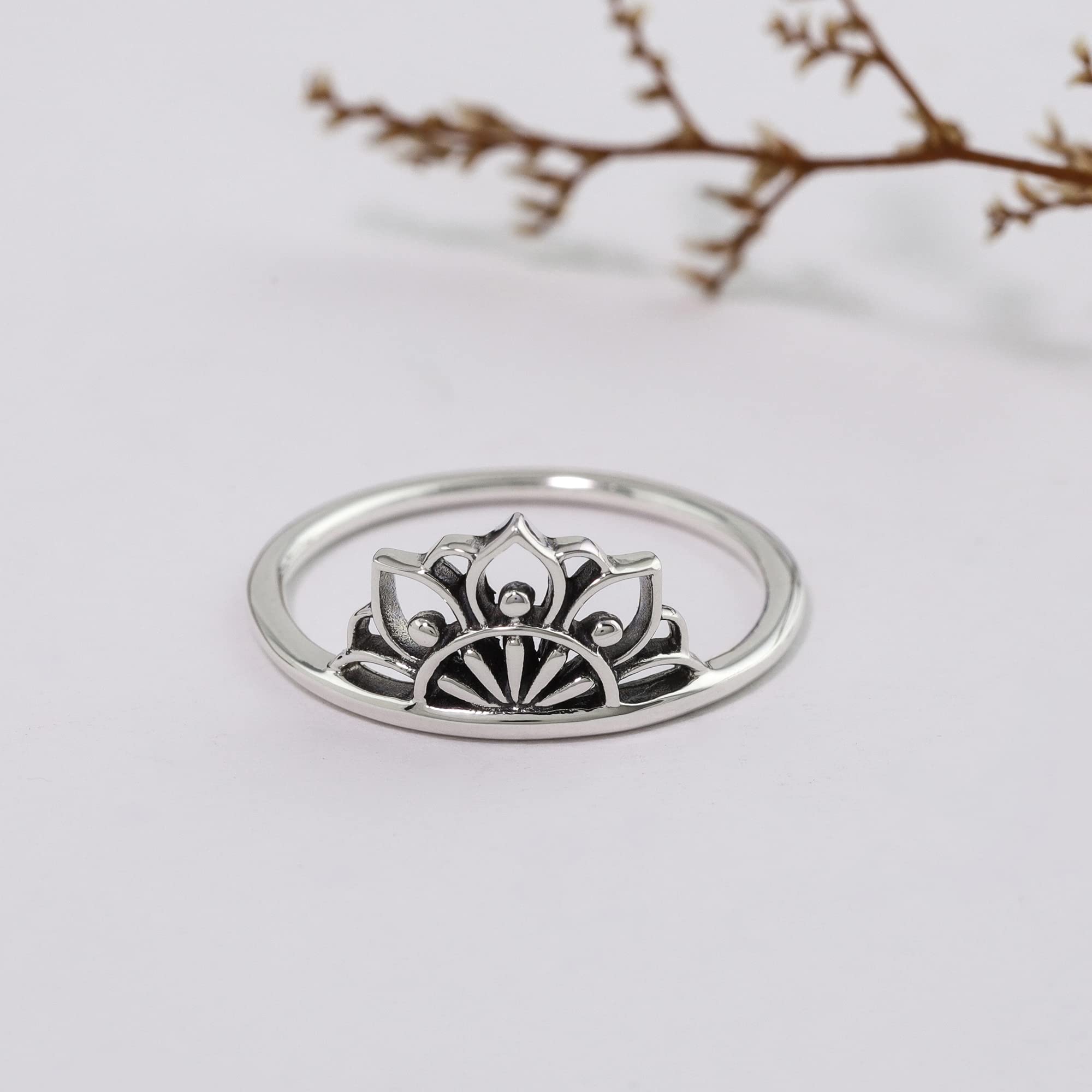 Boma Jewelry Sterling Silver Bohemian Lotus Ring, Size 8