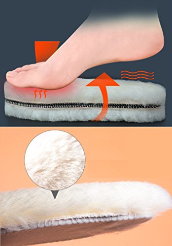 Happystep Genuine Sheepskin Lambswool Cushioning Shearling Winter Insoles with Felt Comfort Sole(Women 11)