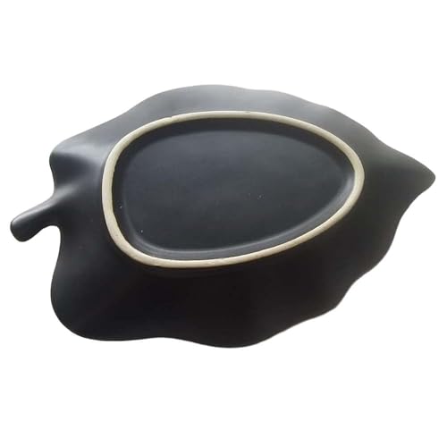 Lanxitown 2pcs Ceramic Spoon Rest Leaf Shaped Spoon Holder Coffee Spoon Rest Kitchen Spoon Rest for Modern Farmhouse Decor Spoon Holder for Kitchen Counter(No Spoon) (Green Leaf, 7.5"x5.1"x1")