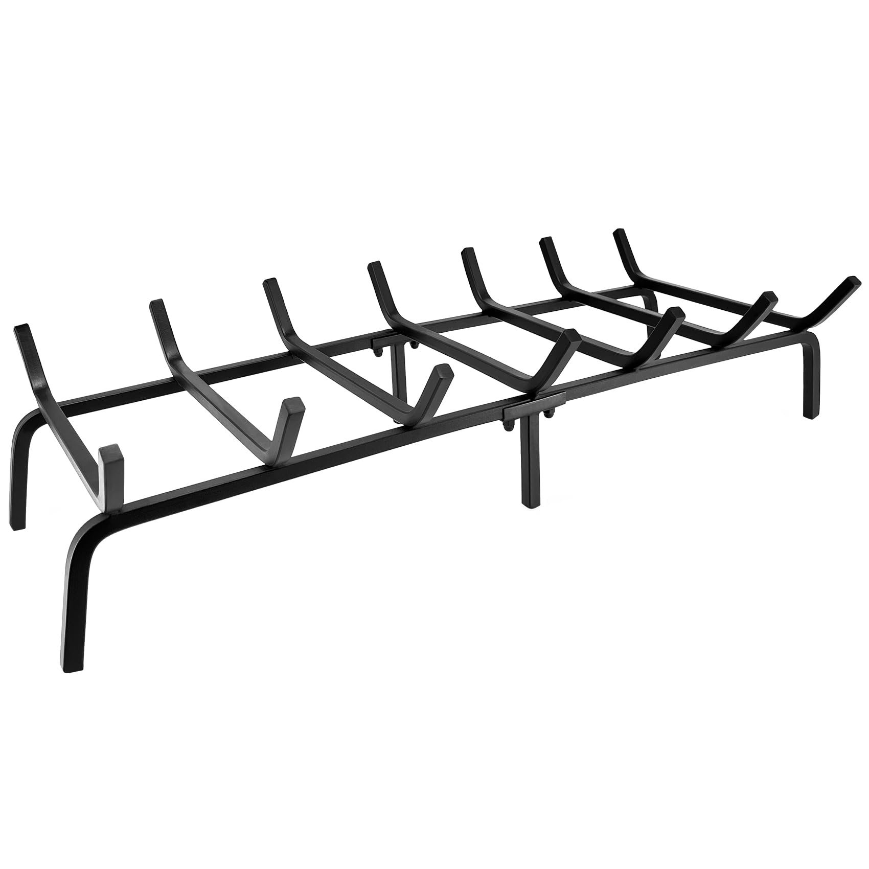 CADANI Fireplace Grate 24" Fire Grate - Cast Iron Fireplace Log Grate with 7 Solid Steel Bars - for Fireplace Fire Pit Wood Stove Both Indoor and Outdoor Use