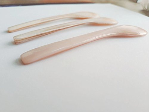 DUEBEL Set of 10 Pink Mother of Pearl 3.55′′ Caviar Spoons for Caviar Serving or Egg Serving