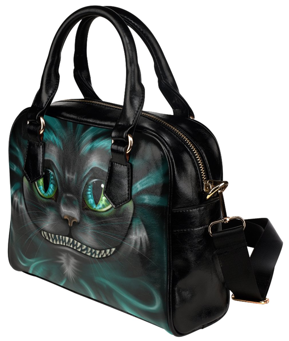Fashion Female Shell Shoulder Handbag Crossbody Bags with Cheshire Cat Design