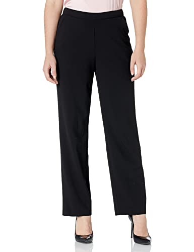 Briggs New York Womens Pull On (Regular Short & Tall Length) Dress Pants, Black, 14 US
