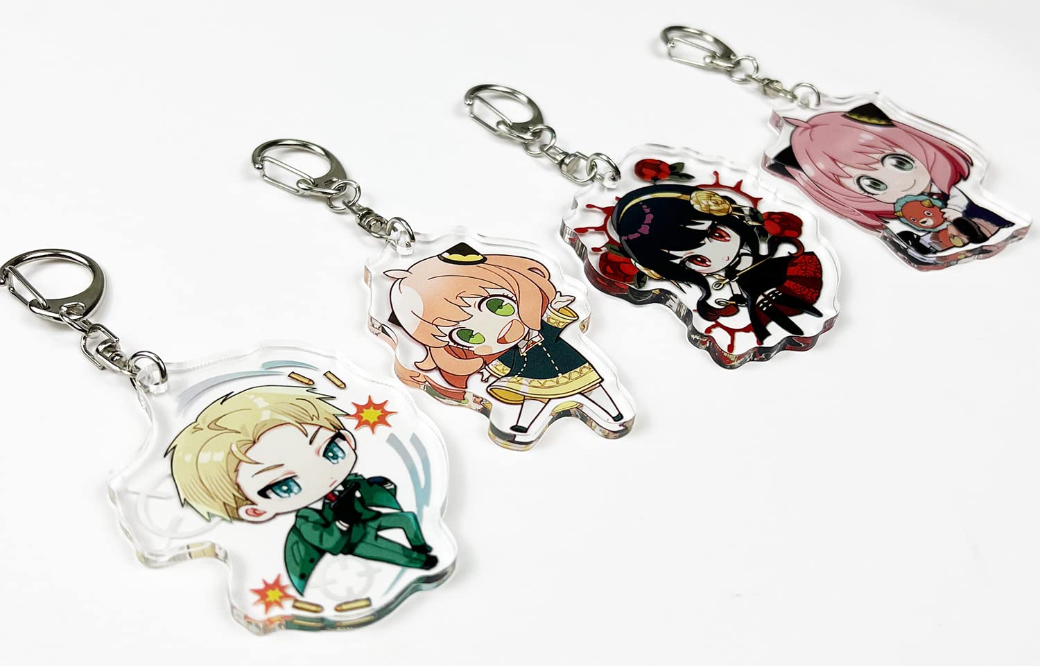 Birsppy DAANAH 7Pcs Spy Family Keychains Anya Yor Loid Forger Cosplay Cute Cartoon Anime Keyrings