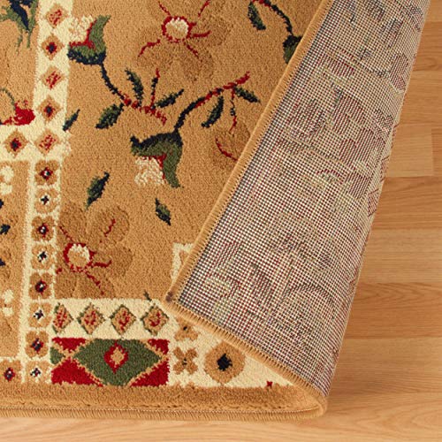 SUPERIOR Area Rugs for Bedroom, Farmhouse, Kitchen, Entryway, Laundry Room | Living Room Decor | Flower Patch Collection, 4' x 6', Beige